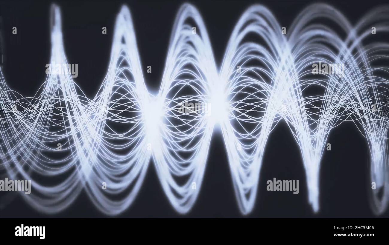 Abstract background with animation of moving wave silk or energy ...