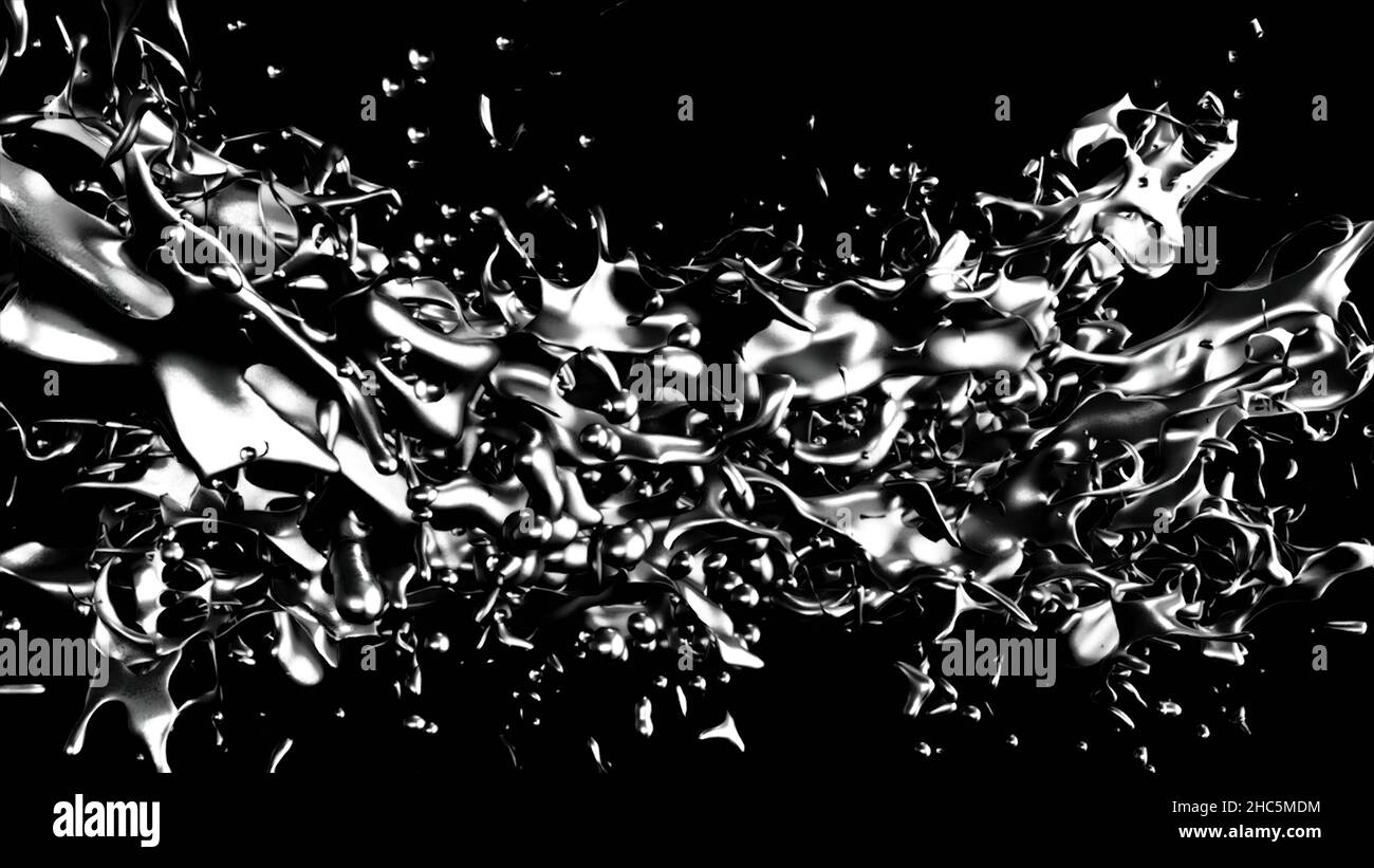 Close up for spinning splash of water on a black background, seamless ...