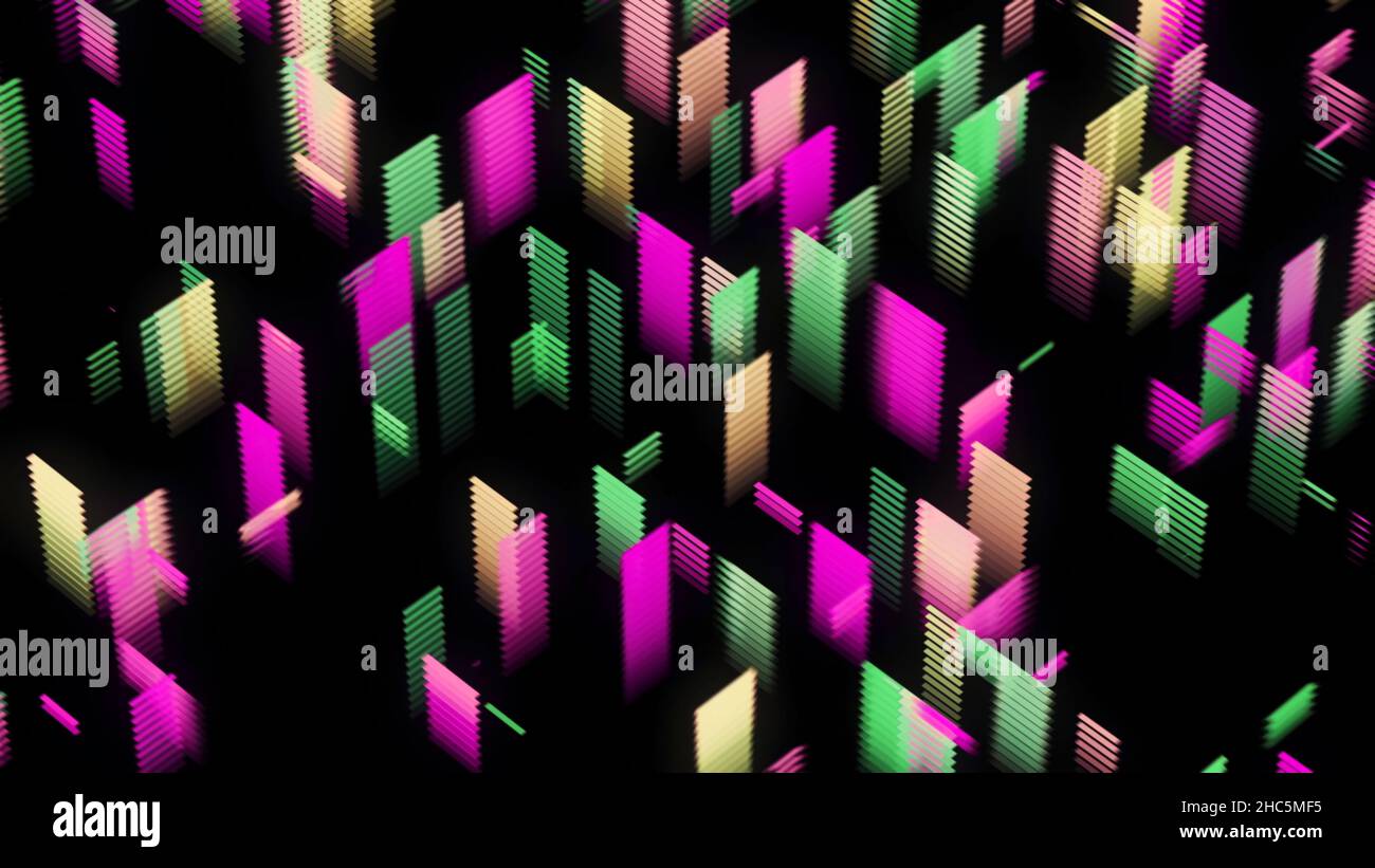 Technological background with fast motion of colorful rectangles ...