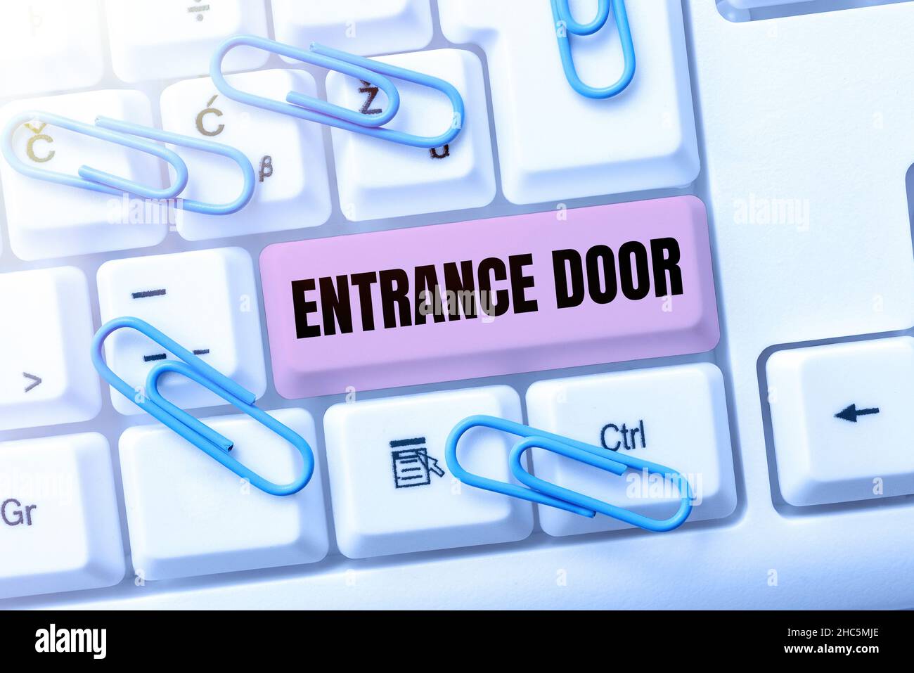 Text sign showing Entrance Door. Business showcase Way in Doorway Gate ...