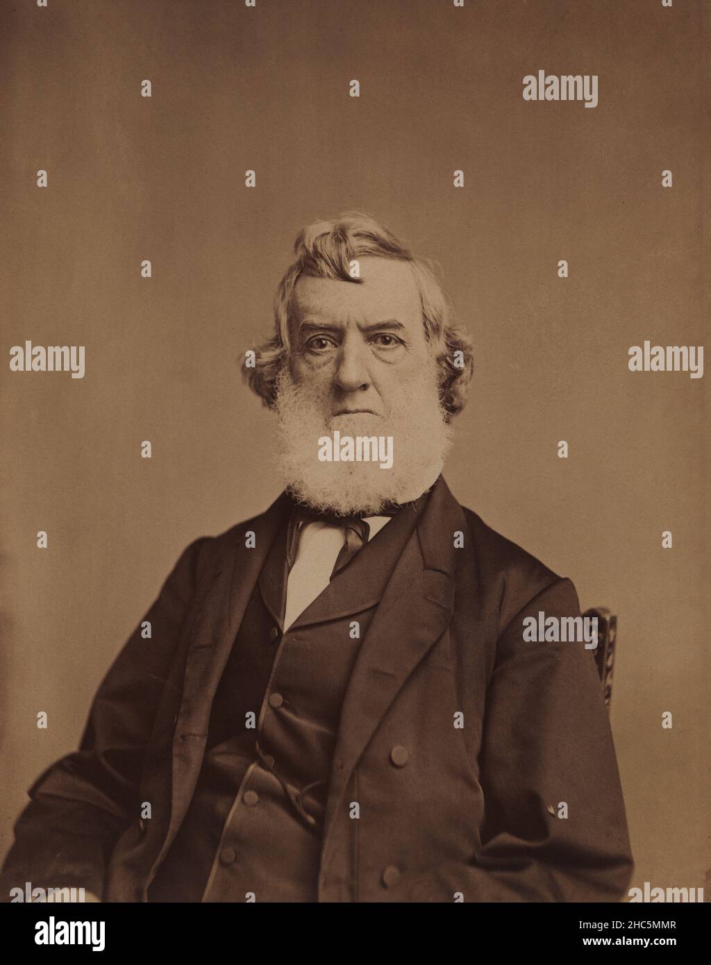 Gideon Welles (1802-1878), U.S. Secretary of the Navy 1861-69, half ...