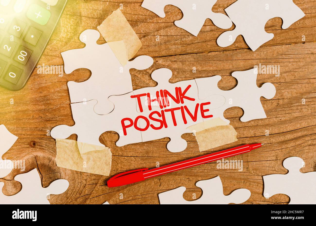Text caption presenting Think Positive. Business concept The tendency ...