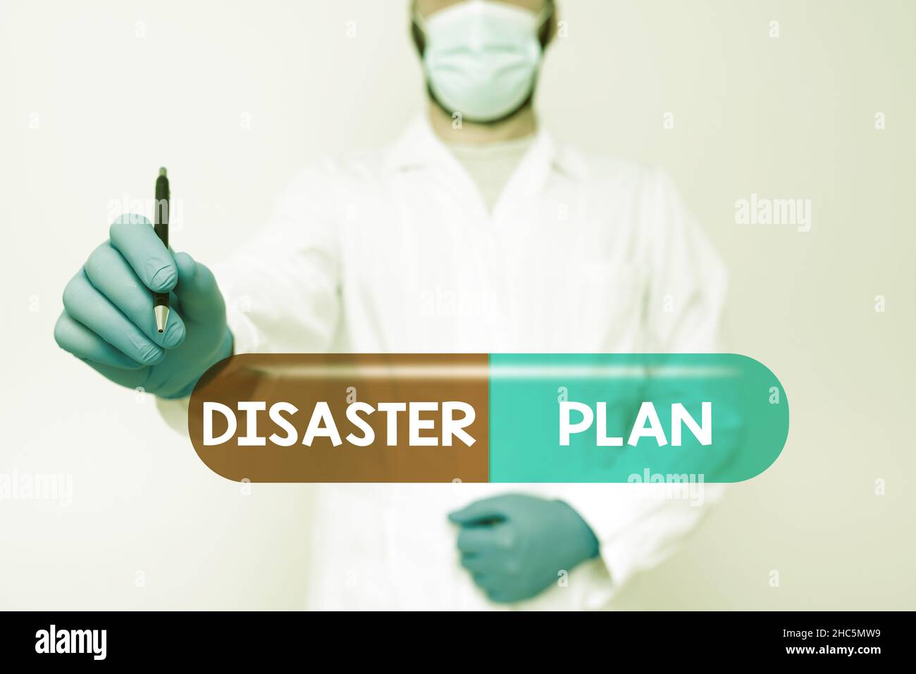 Hand writing sign Disaster Plan. Concept meaning Respond to Emergency ...