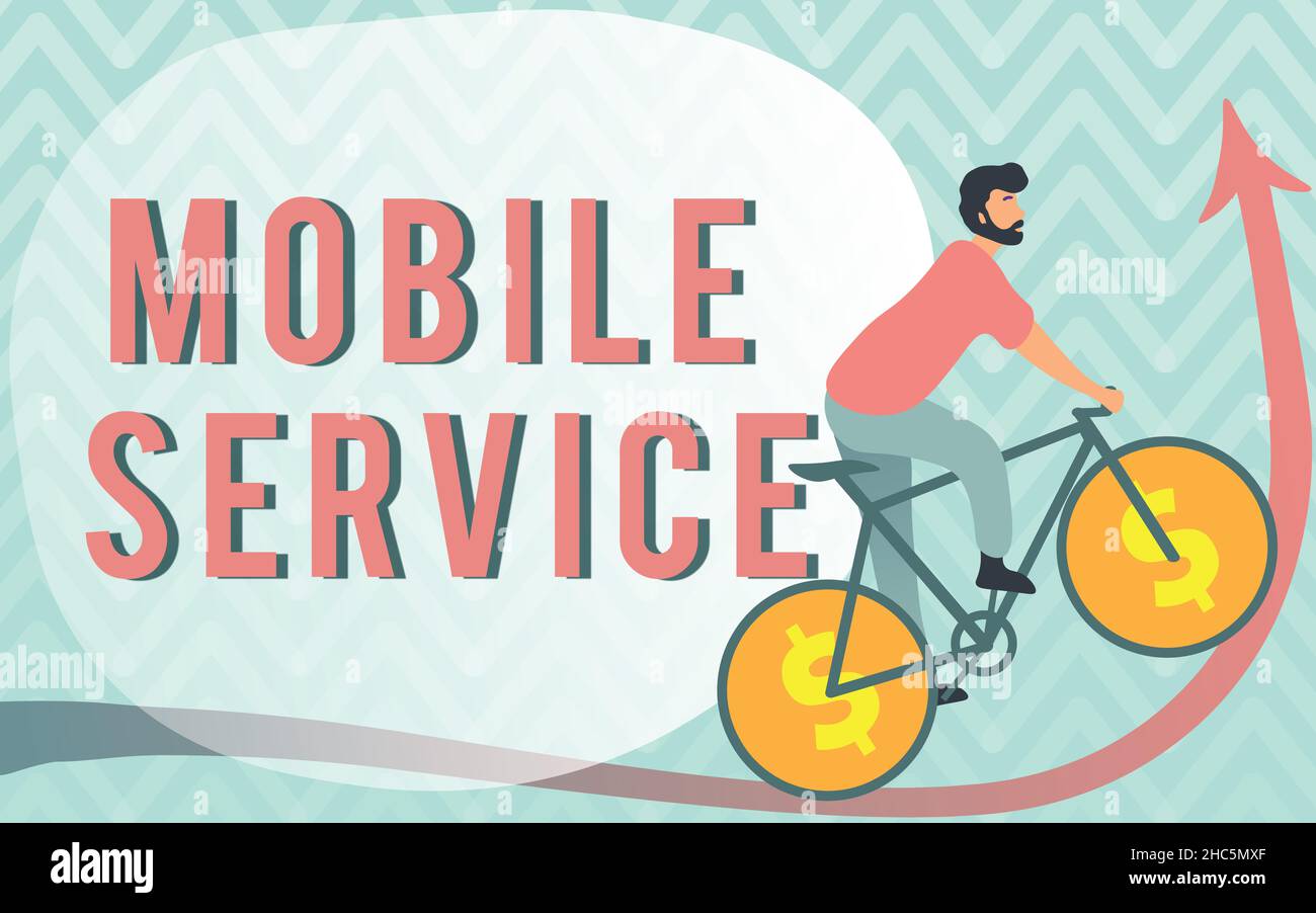 Hand writing sign Mobile Service. Business concept Radio communication ...