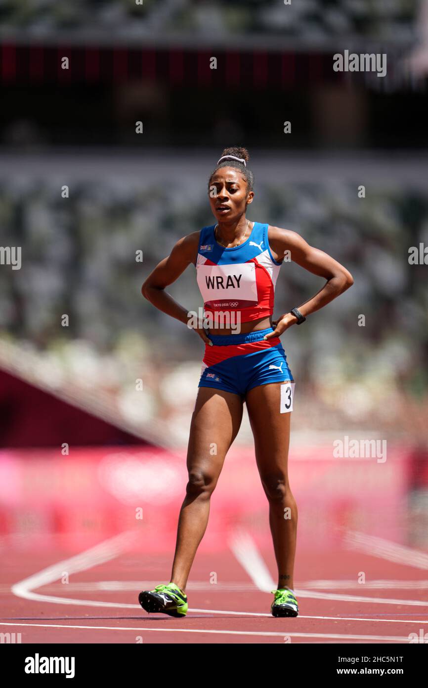 Shalysa Wray participating in the semi-final of the 400 meters of the ...