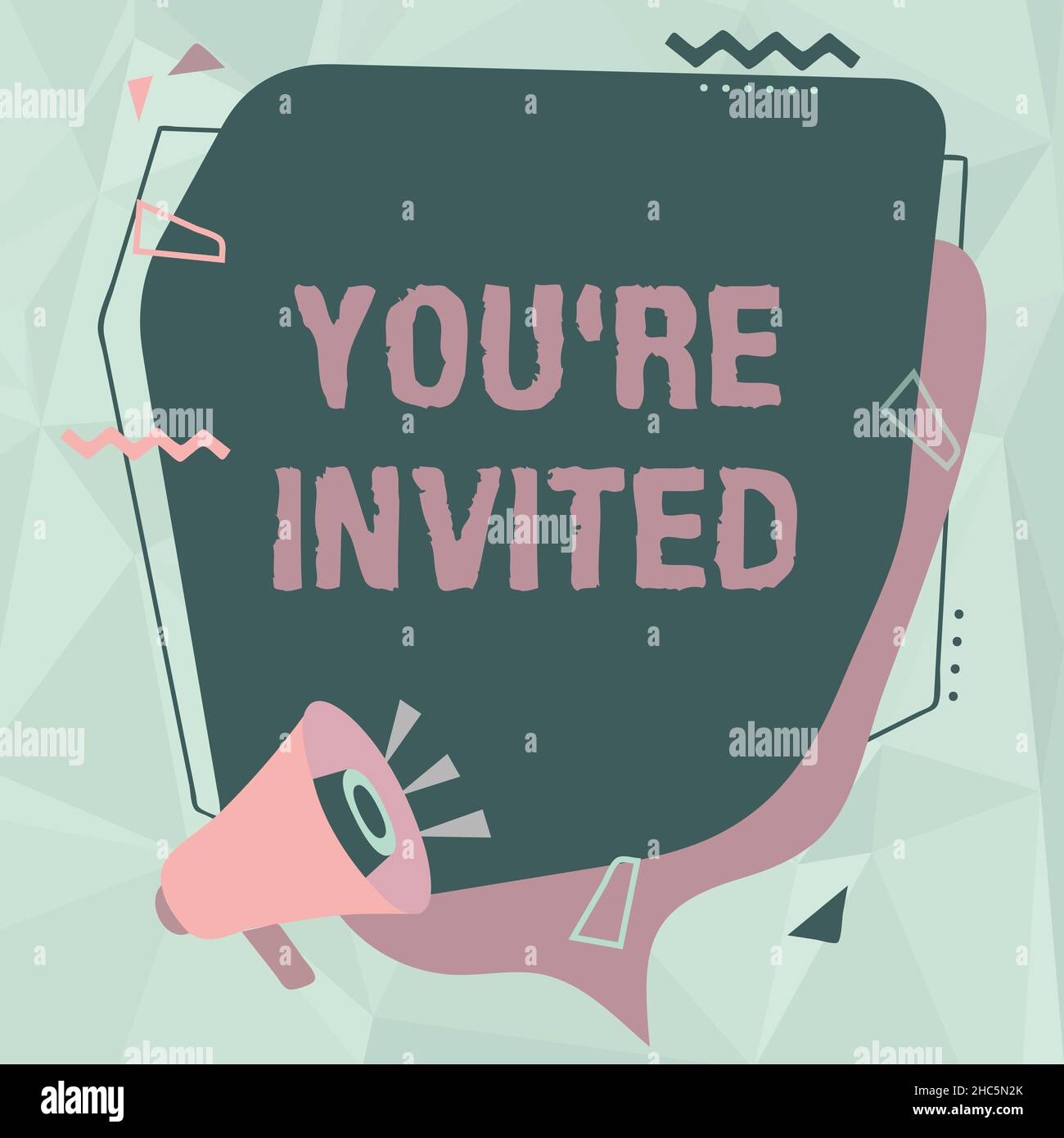 Hand writing sign You Re Invited. Concept meaning Please join us in our ...