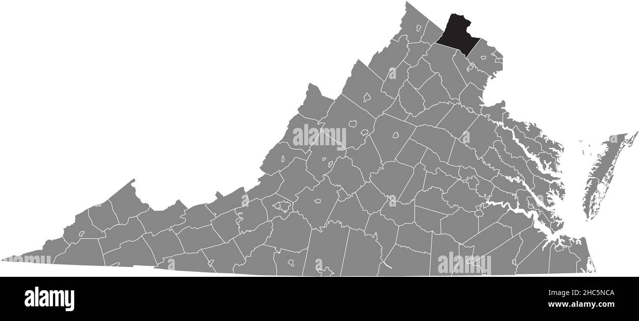 Black highlighted location map of the Loudoun inside gray ...