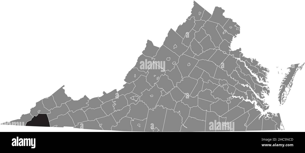 Black highlighted location map of the Scott inside gray administrative ...