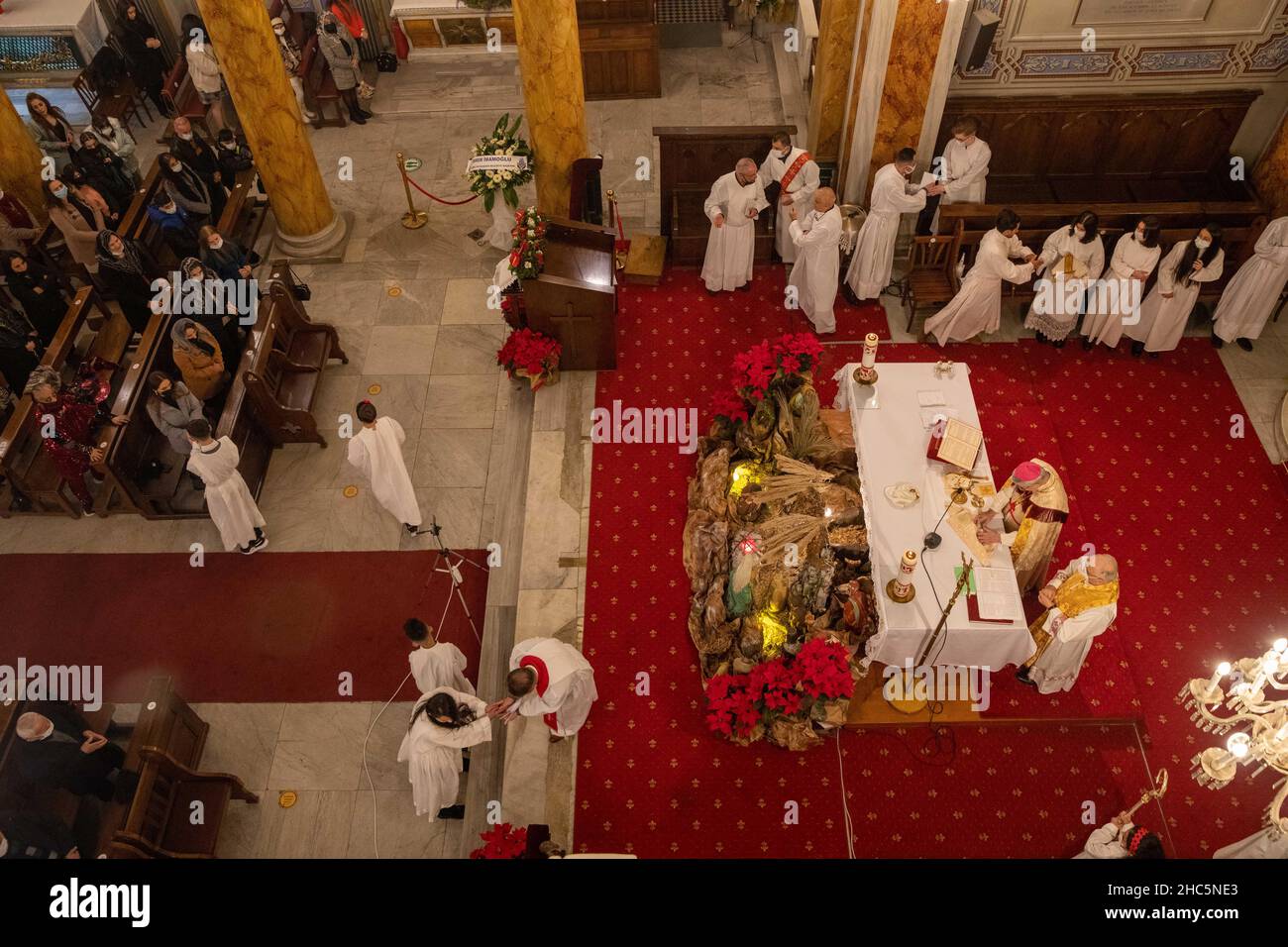 Istanbul, Turkey. December 24, 2021: Celebration of the Christmas ...