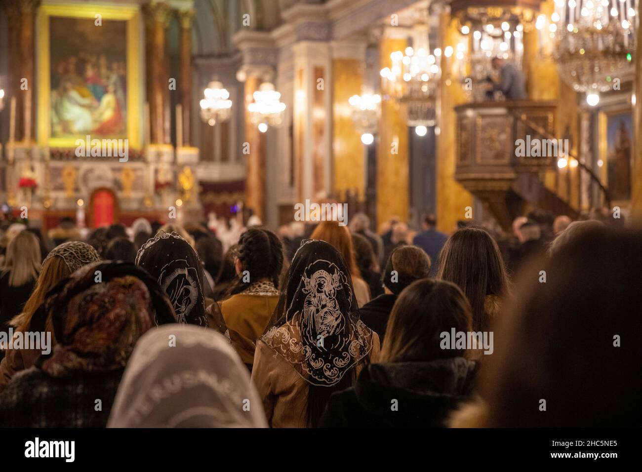 Istanbul, Turkey. December 24, 2021: Celebration of the Christmas ...