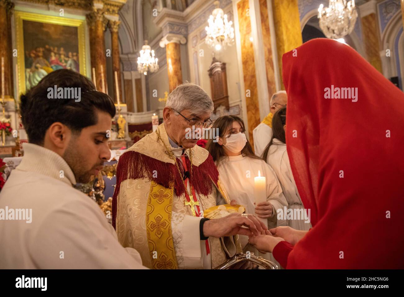 Istanbul, Turkey. December 24, 2021: Celebration of the Christmas ...