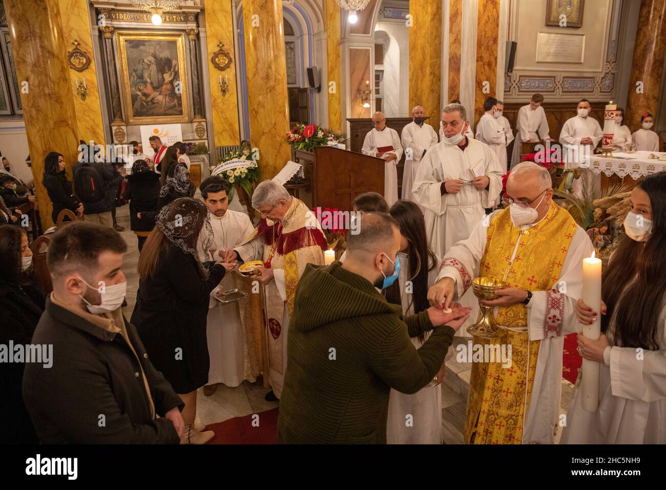 Istanbul, Turkey. December 24, 2021: Celebration of the Christmas ...