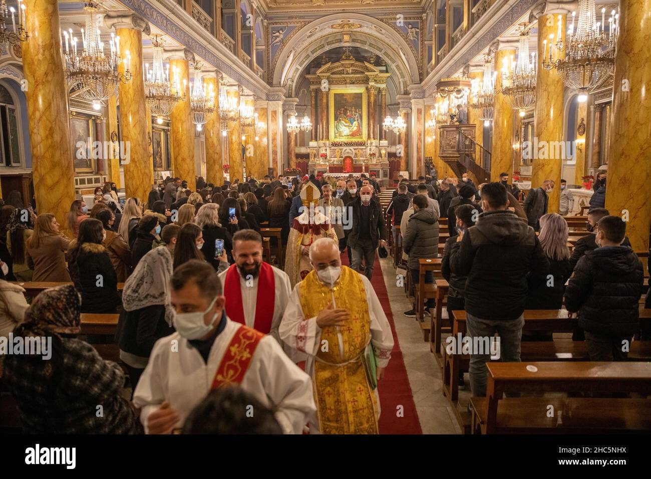 Istanbul, Turkey. December 24, 2021: Celebration of the Christmas ...