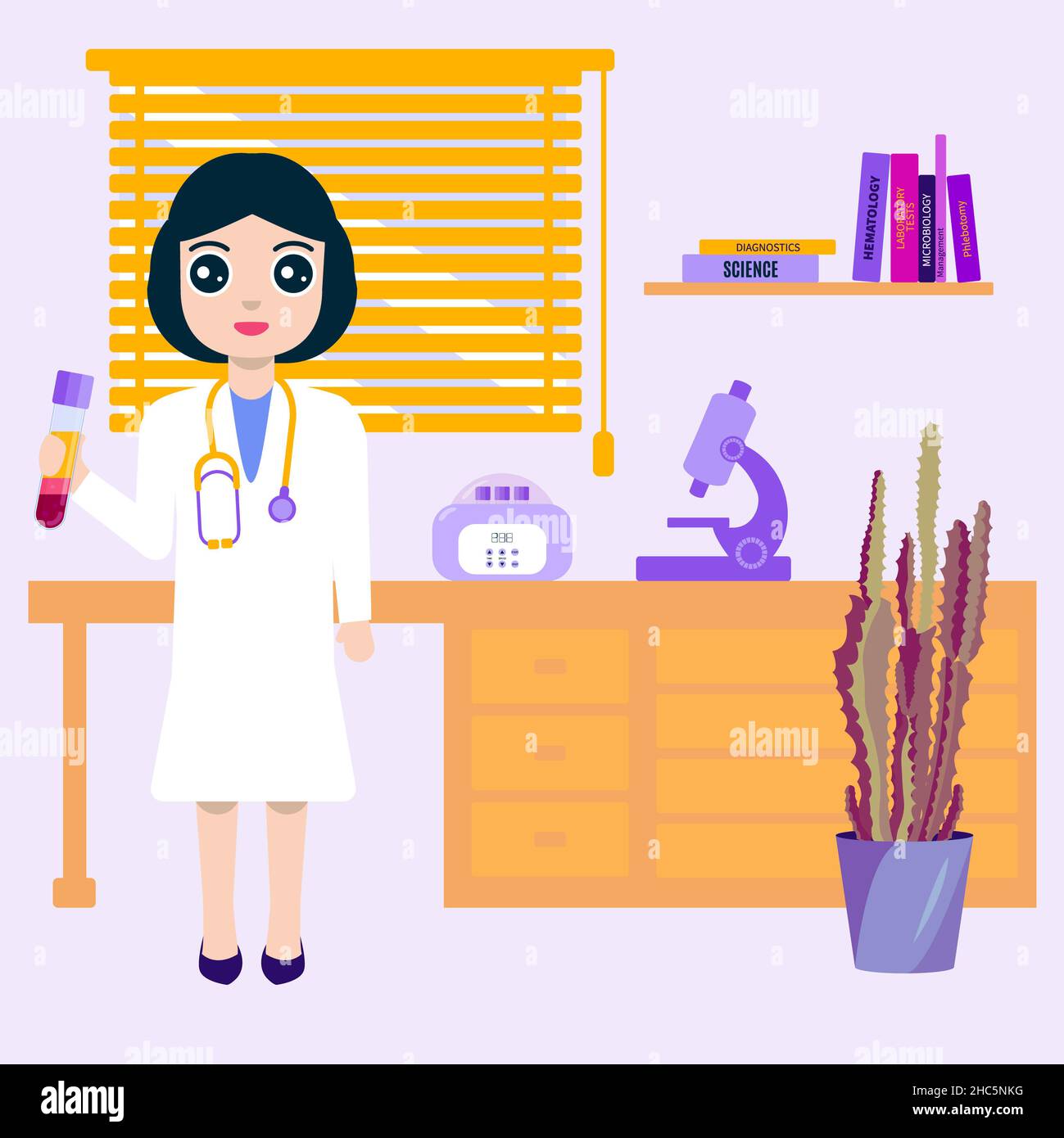 Female scientist cartoon hi-res stock photography and images - Alamy