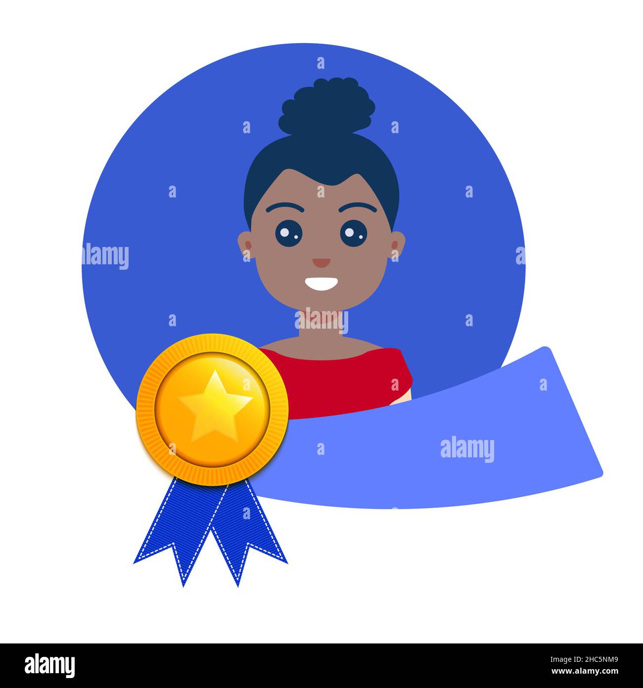 Best employee recognition award gold medal, illustration Stock Photo ...