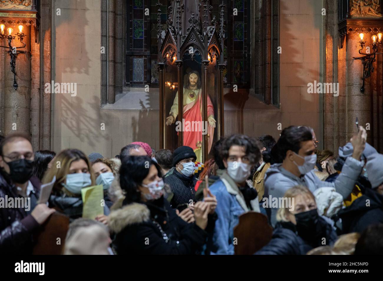 Istanbul, Turkey. December 24, 2021: Celebration of the Christmas ...