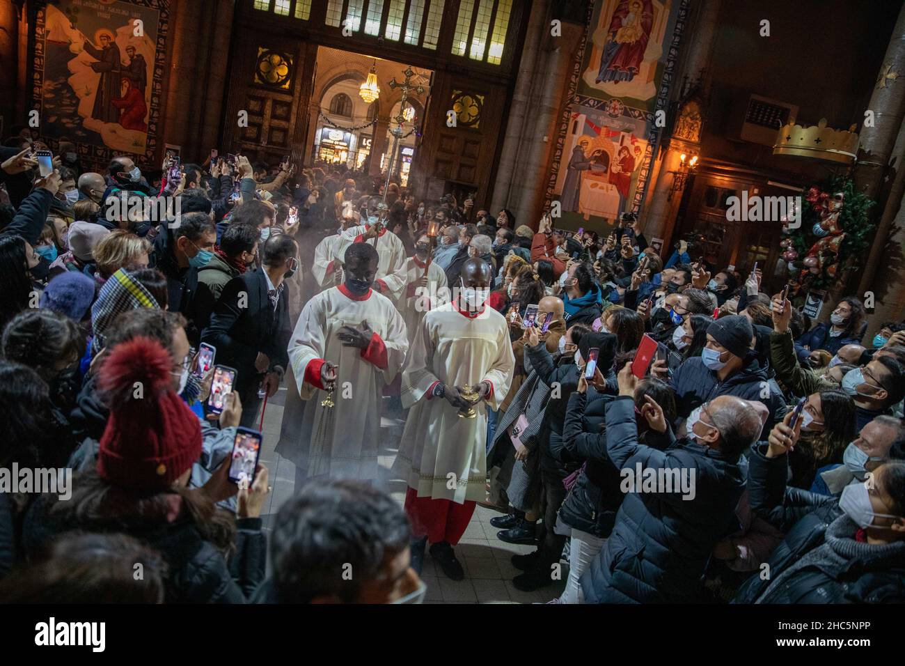 Istanbul, Turkey. December 24, 2021: Celebration of the Christmas ...