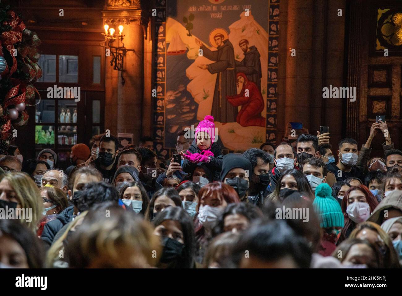 Istanbul, Turkey. December 24, 2021: Celebration of the Christmas ...