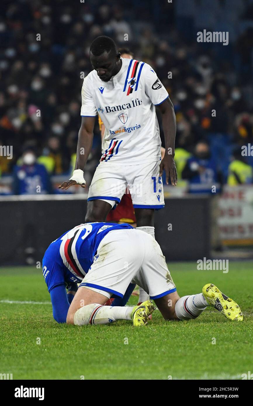 Rome, Italy. 22nd Dec, 2021. Omar Colley of U.C. Sampdoria and ...