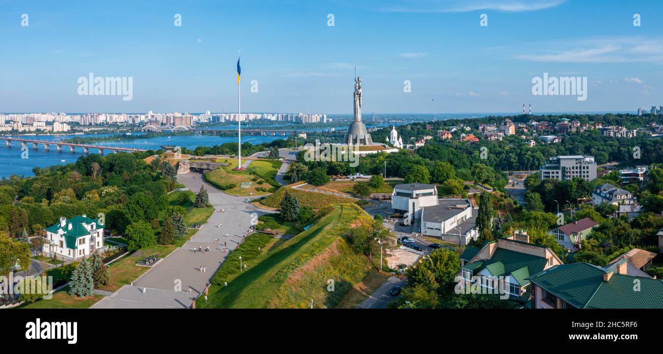 Aerial view of the Mother Motherland monument in Kiev Stock Photo - Alamy