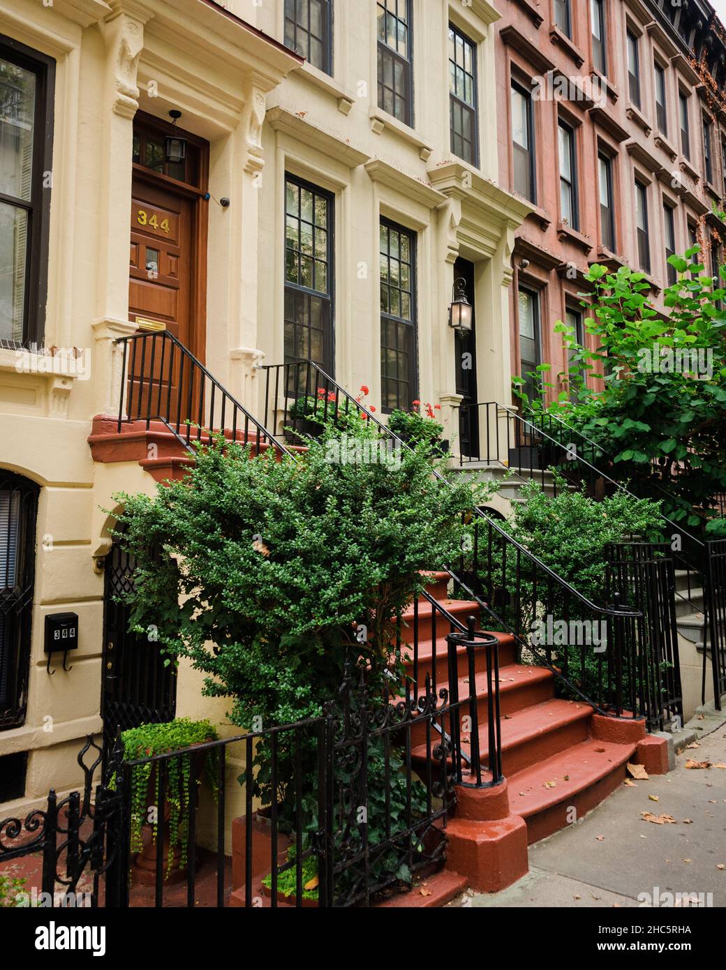 Brownstones on the Upper East Side of Manhattan in New York City Stock ...