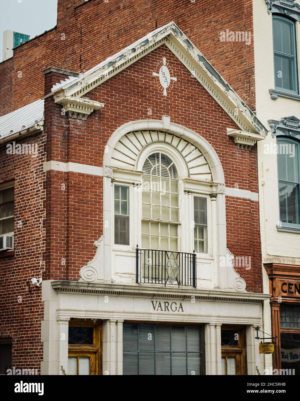 Historic brick building in downtown Catskill, a town in the Hudson ...