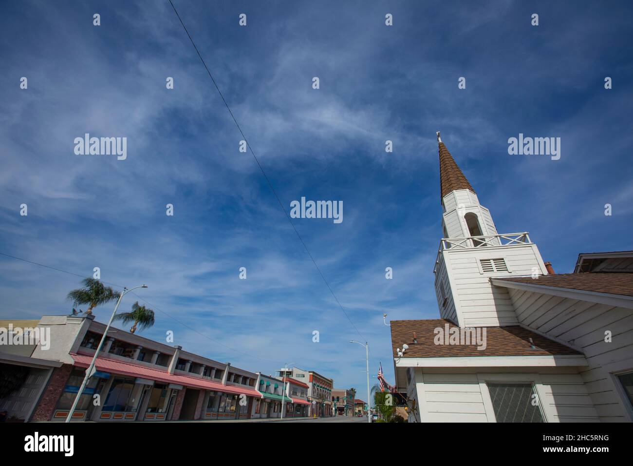 Daytime view of the historic downtown area of Covina, California, USA ...