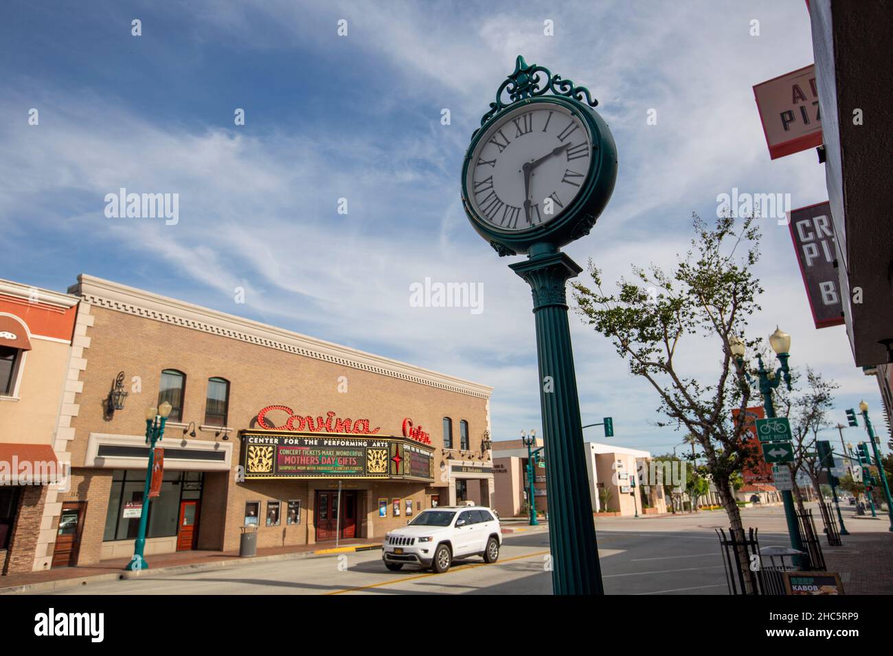 Daytime view of the historic downtown area of Covina, California, USA ...