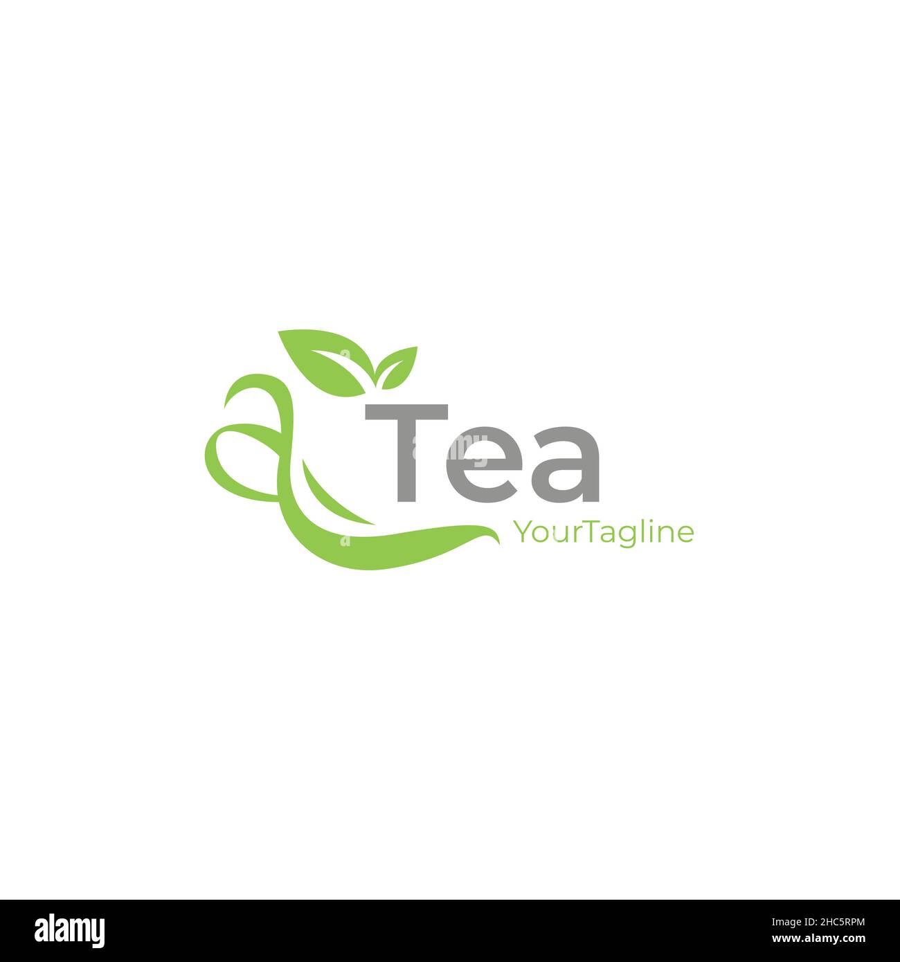 Modern flat simple design TEA healthy logo design Stock Vector Image ...