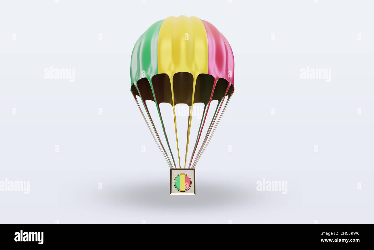 3d parachute Mali flag rendering front view Stock Photo - Alamy