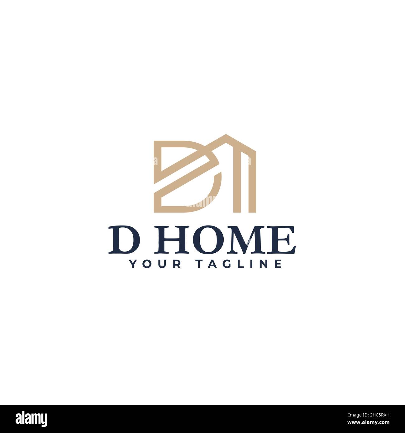 Modern flat simple initial D HOME logo design Stock Vector Image & Art ...
