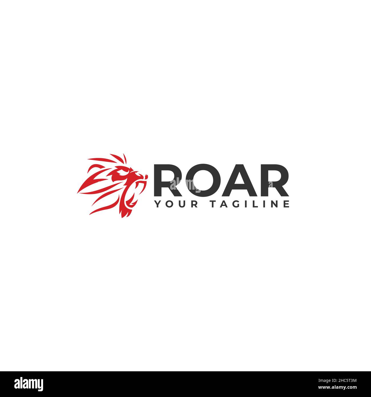 Modern flat design ROAR lion habitat logo design Stock Vector Image ...