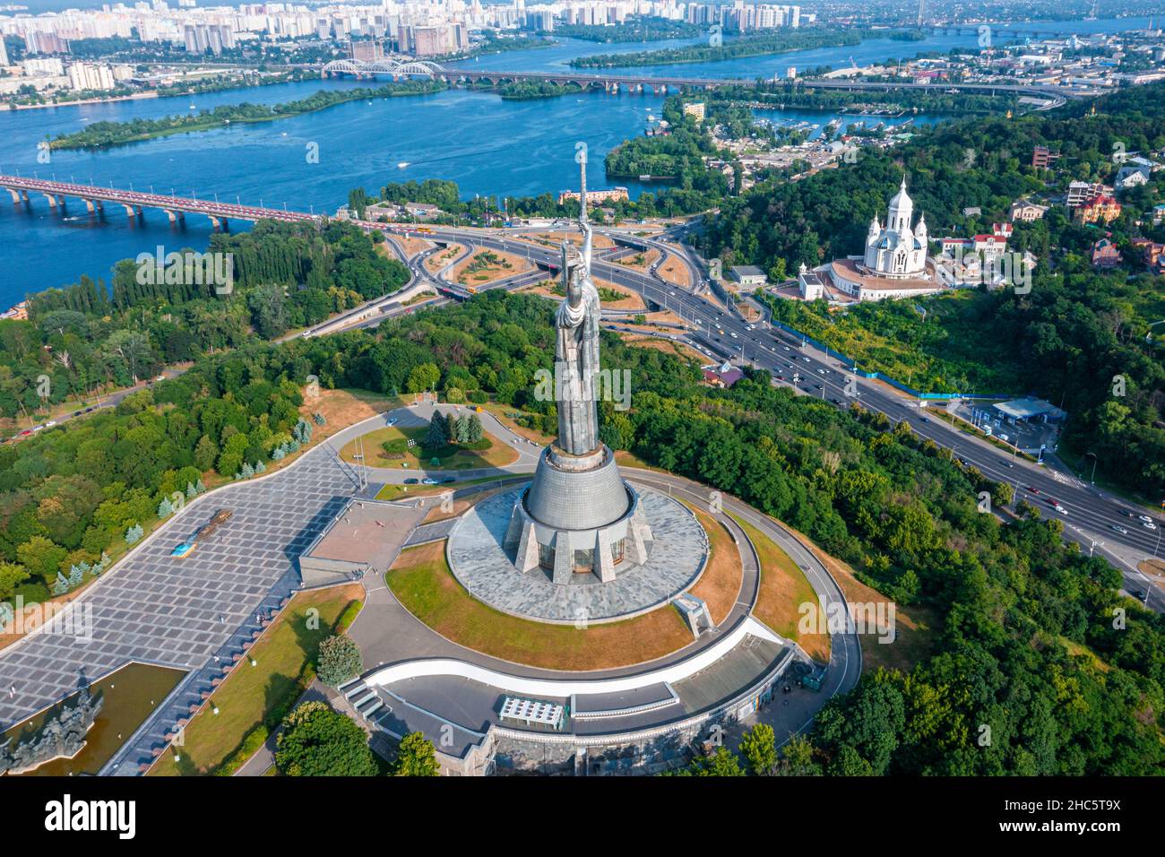 Aerial view of the Mother Motherland monument in Kiev Stock Photo - Alamy
