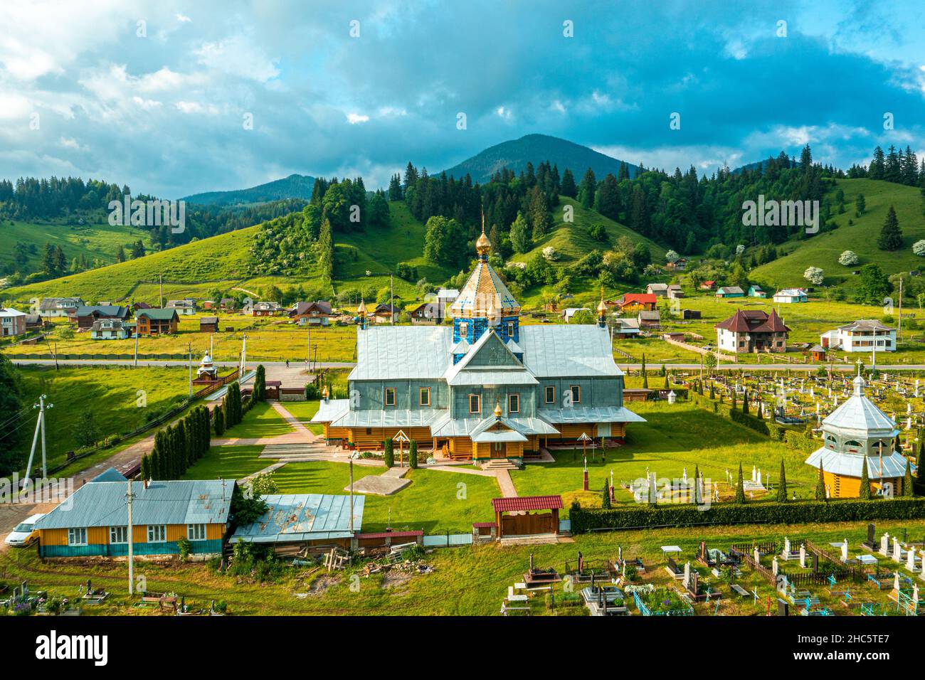 Beautiful rural small church with small cemetery located in the rural ...