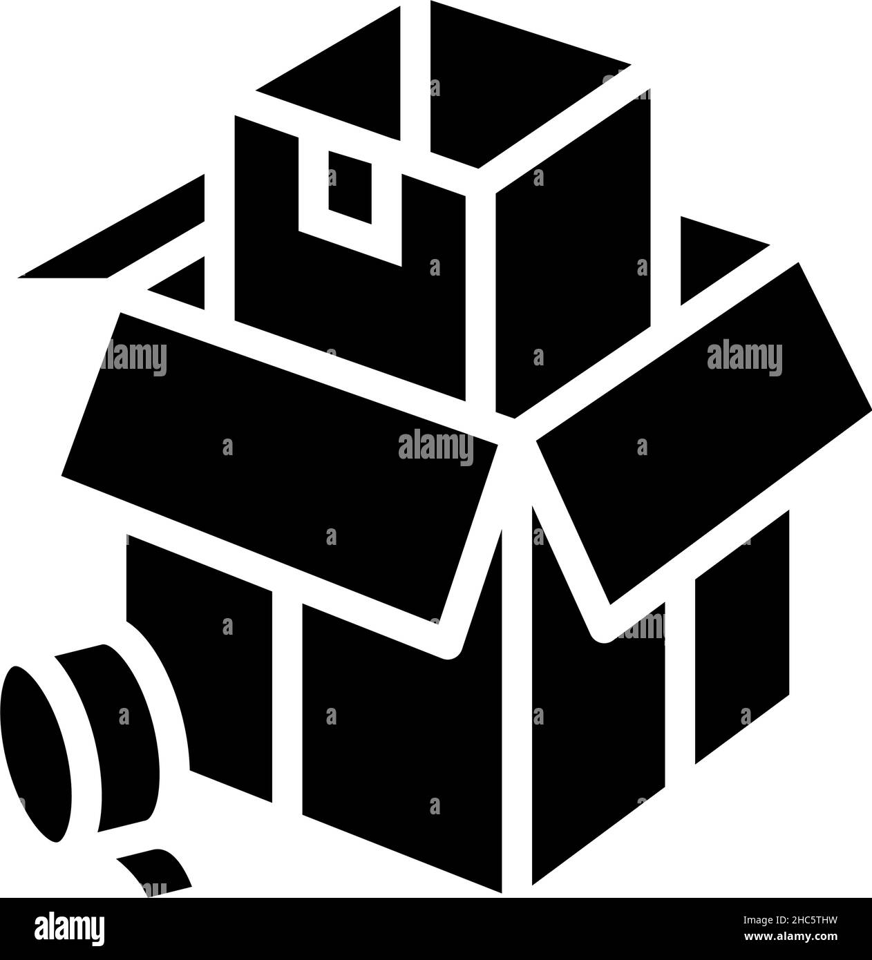 packaging and wrapping parcel glyph icon vector illustration Stock ...