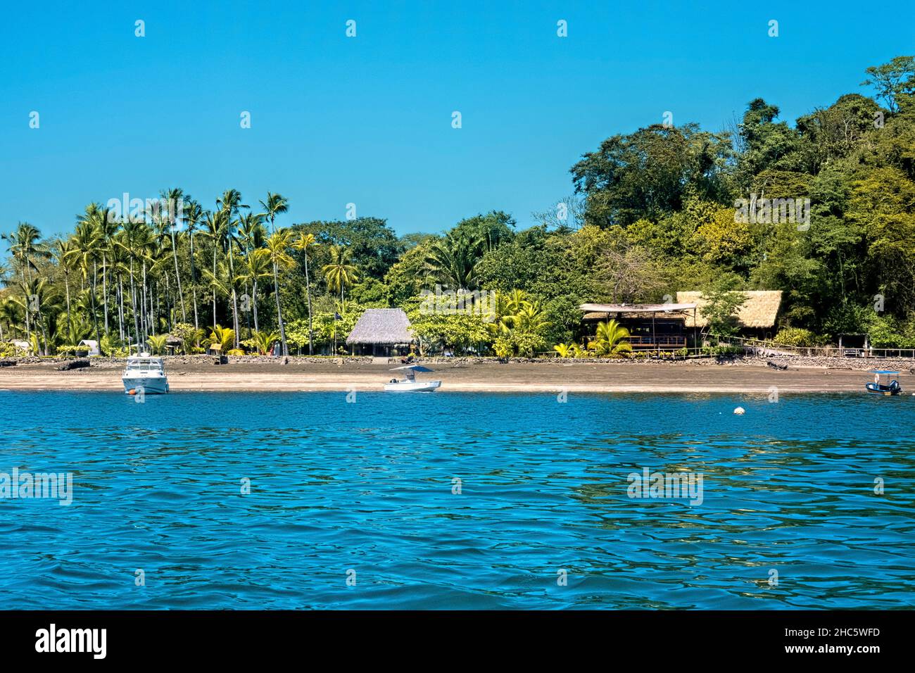 View of Isla Chiquita glamping resort, Isla Jesusita, Gulf of Nicoya ...