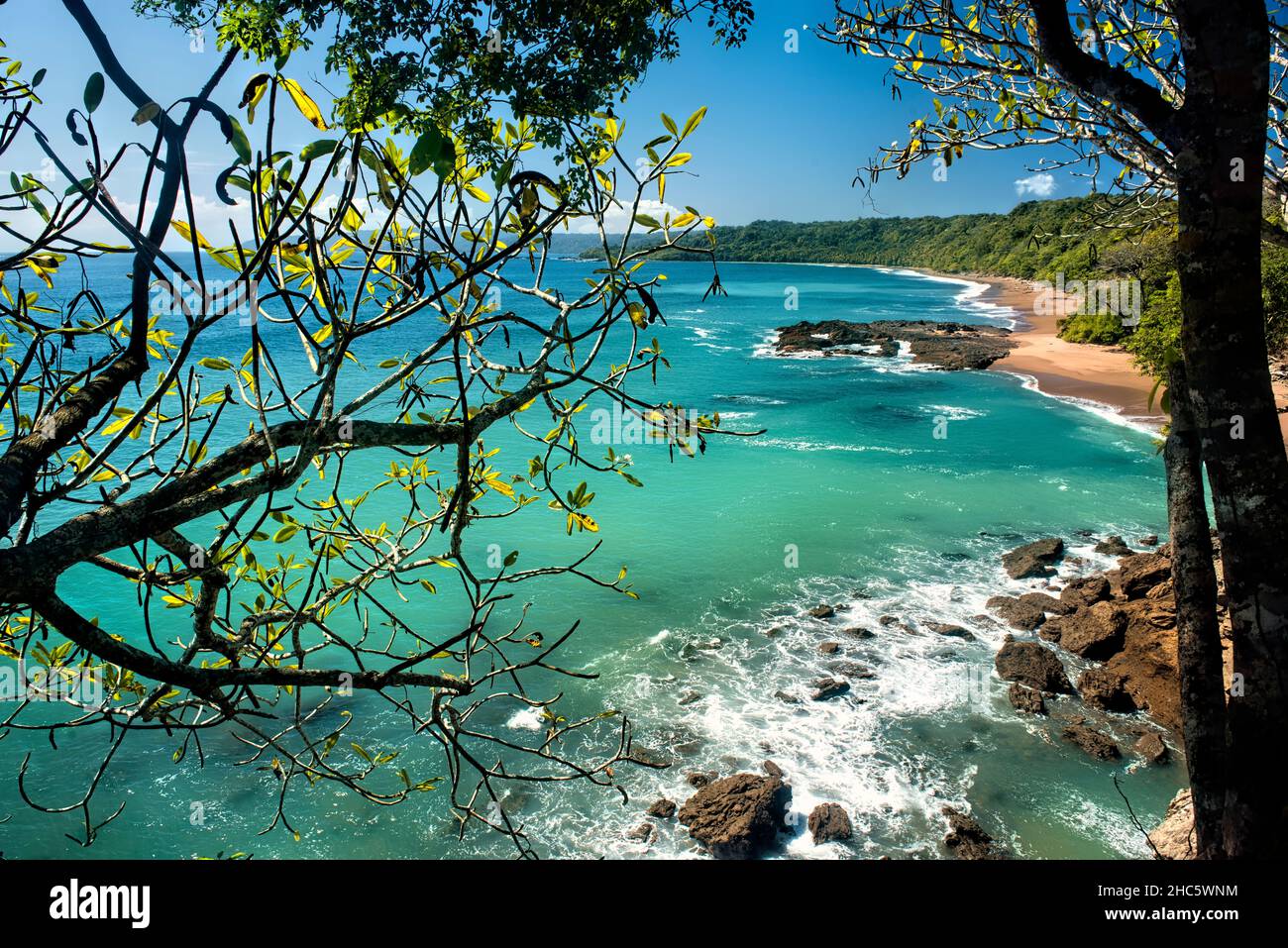 View of untouched Playa Cocalito Beach, Puntarenas, Costa Rica Stock ...