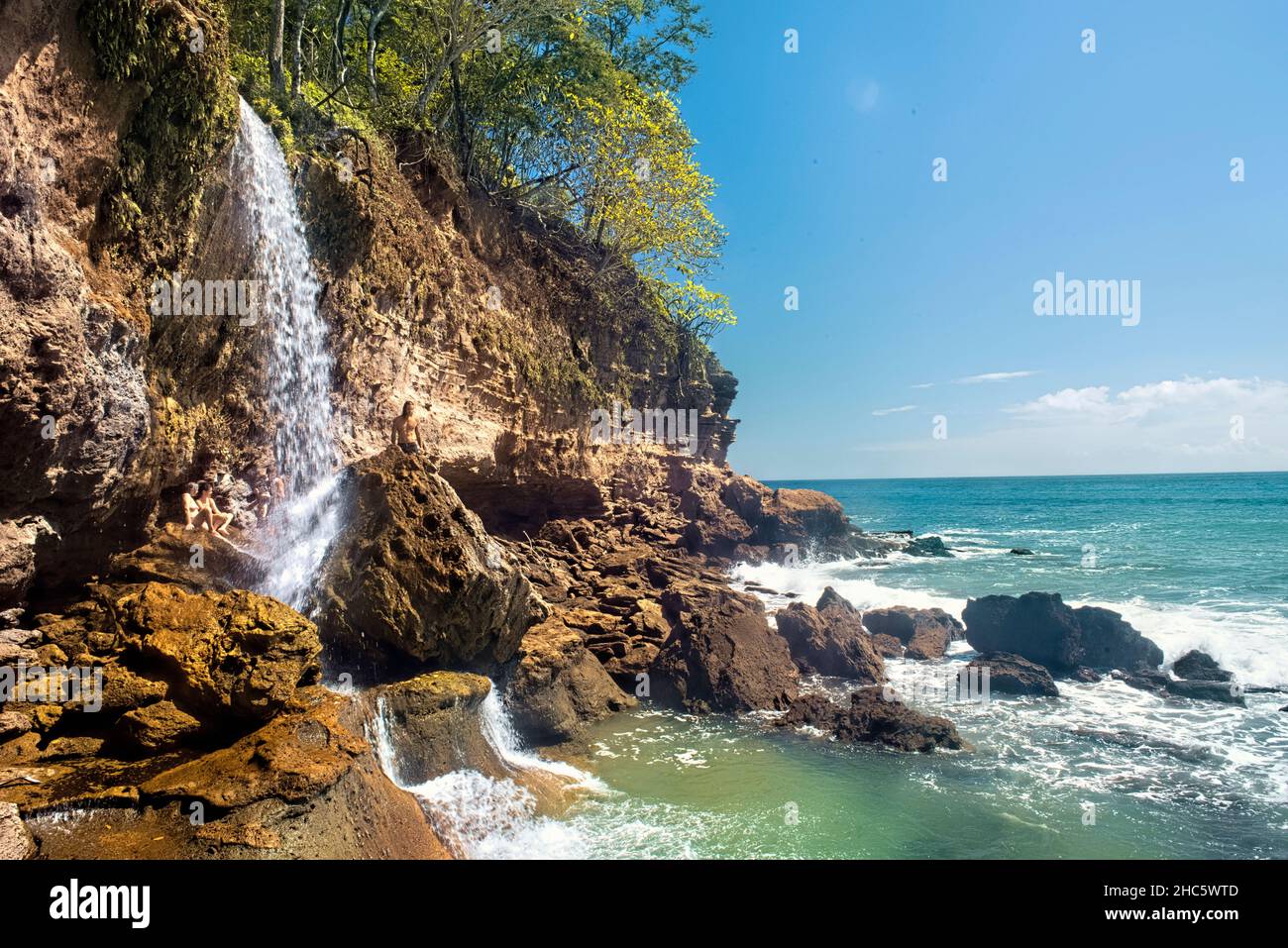 Enjoying Cocalito Waterfall, Playa Cocalito Beach, Puntarenas, Costa ...