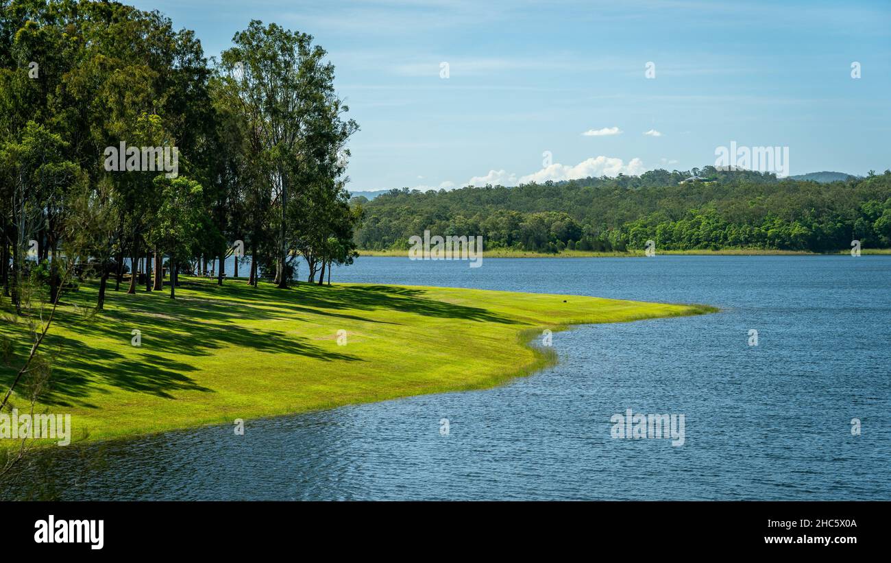 Picturesque landscape around lake Samsonvale, Queensland, Australia ...