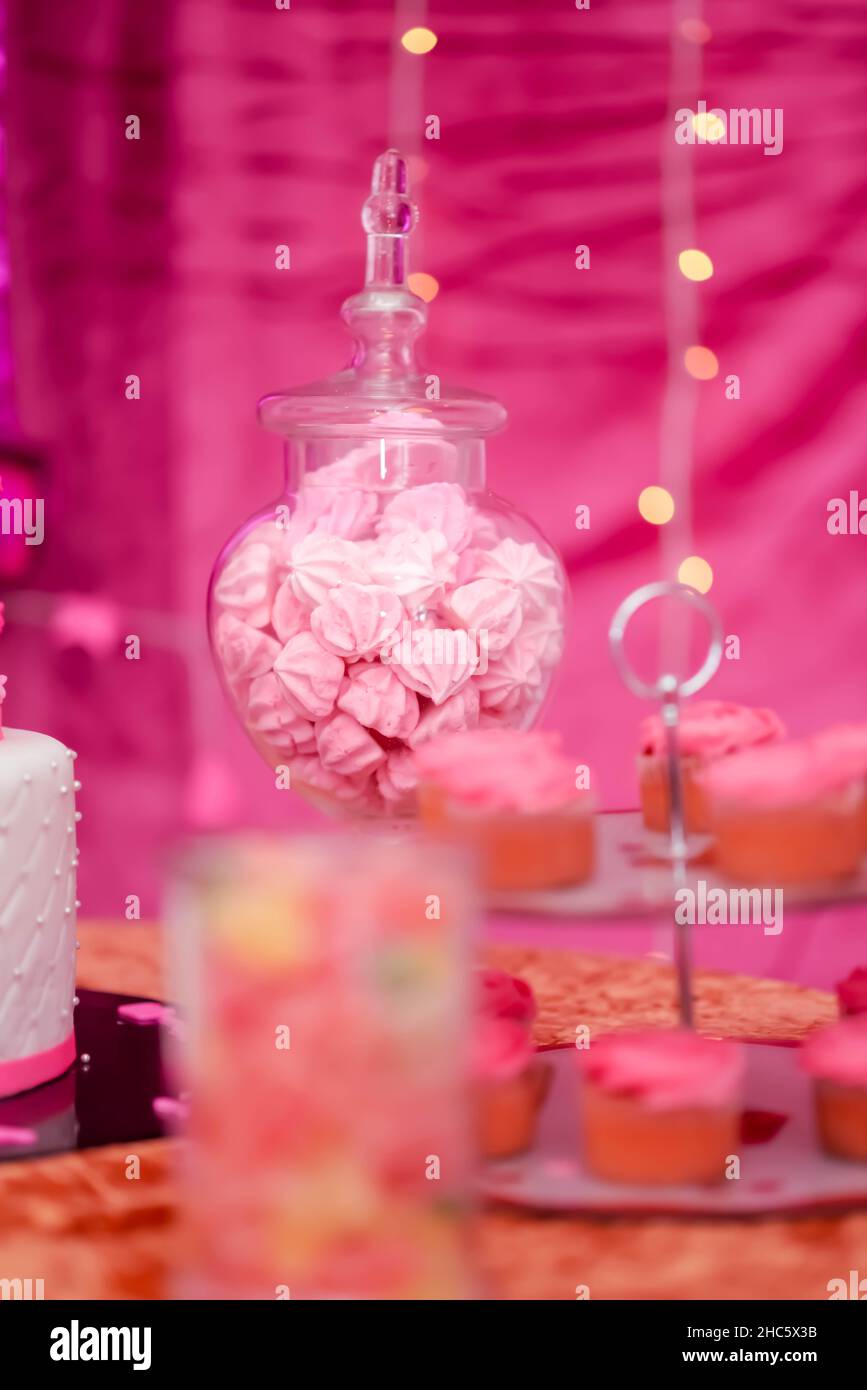 Birthday party sweets supplies. Delicious sweets Stock Photo - Alamy