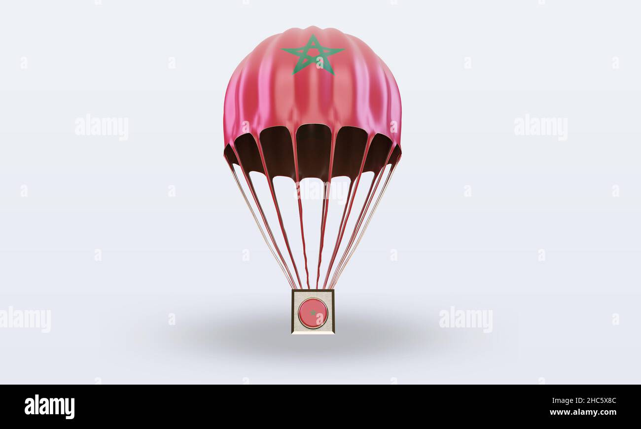 3d parachute Morocco flag rendering front view Stock Photo - Alamy