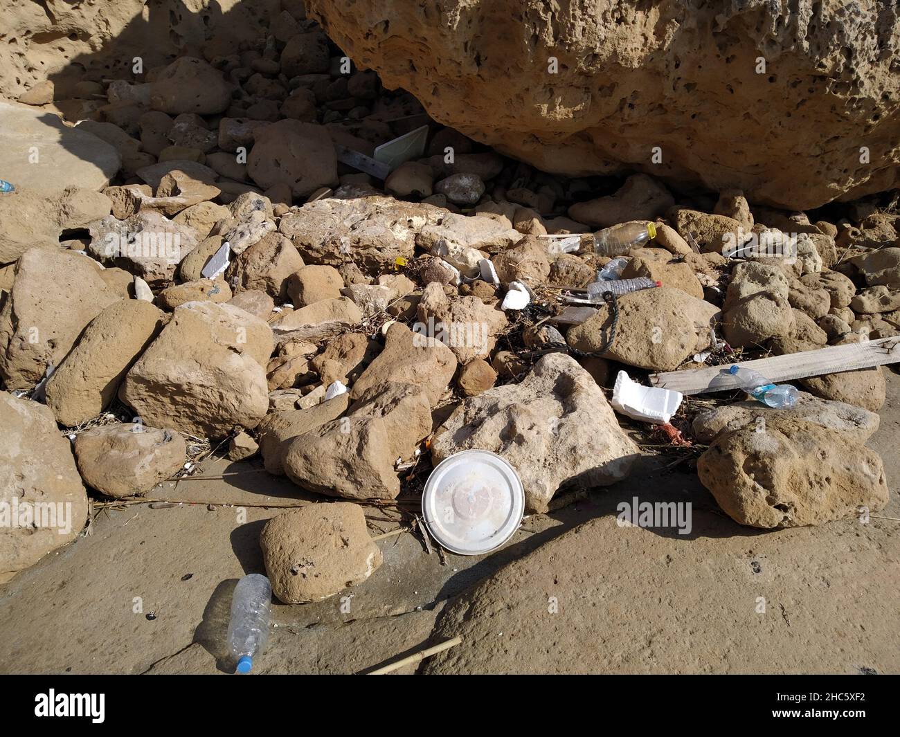 Plastic pollution on the beach n Larnaca , Cyprus Stock Photo - Alamy