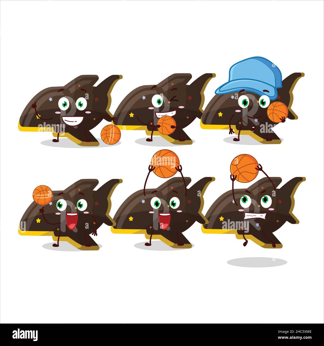 Talented plane chocolate gummy candy cartoon character as a basketball ...