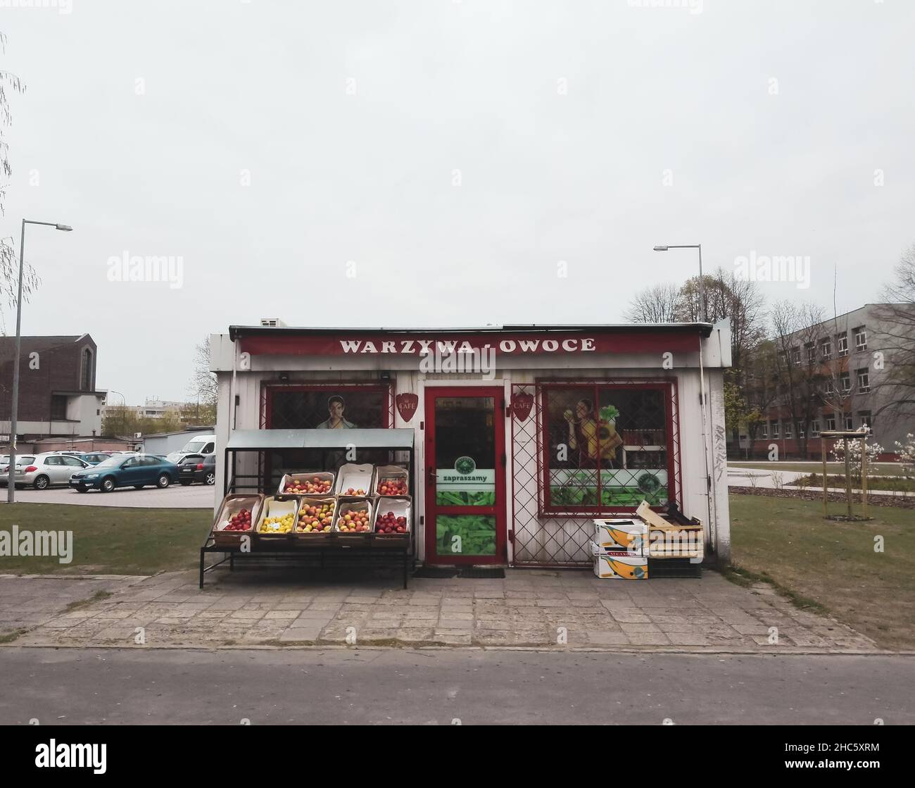 A front of a small shop selling fruit and vegetables in the Lecha ...