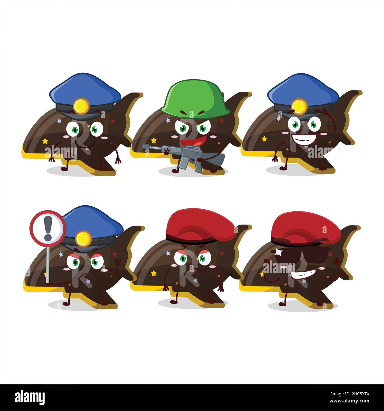 A dedicated Police officer of plane chocolate gummy candy mascot design ...