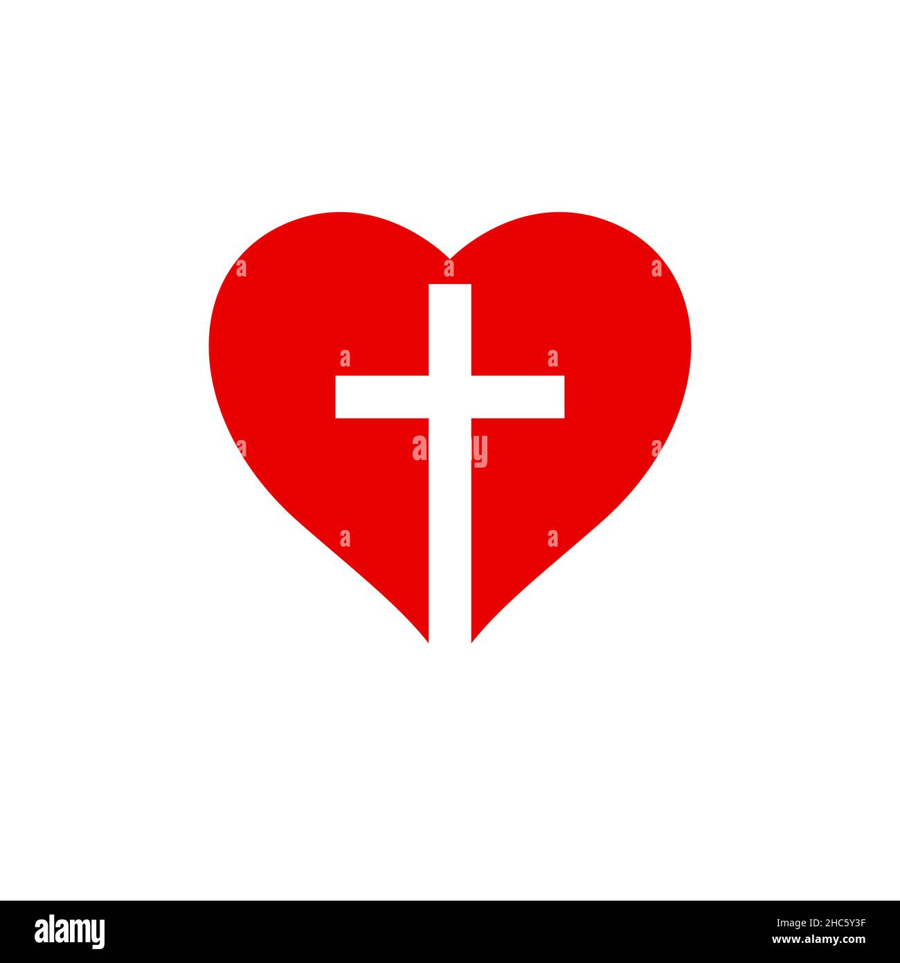 Cross inside the heart. Jesus in the heart concept. Faith of Christ ...