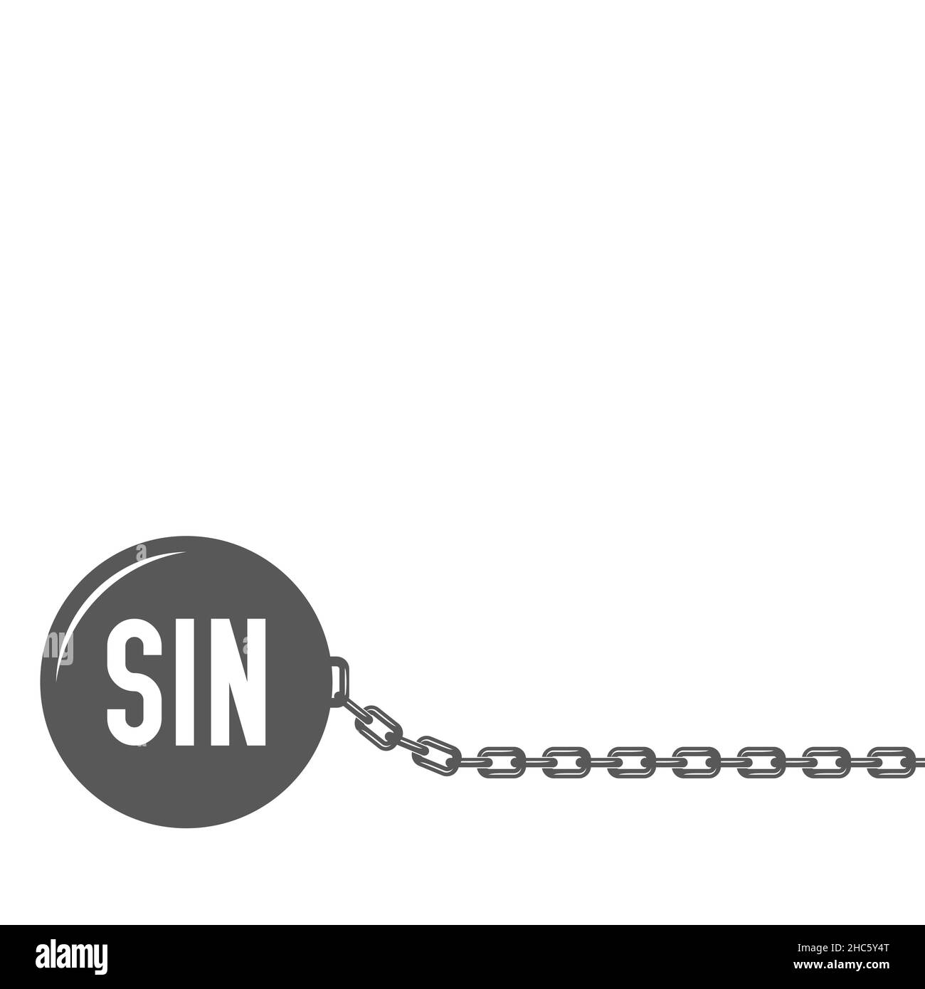Slave to sin concept. Weight slave. Flat isolated Christian vector ...