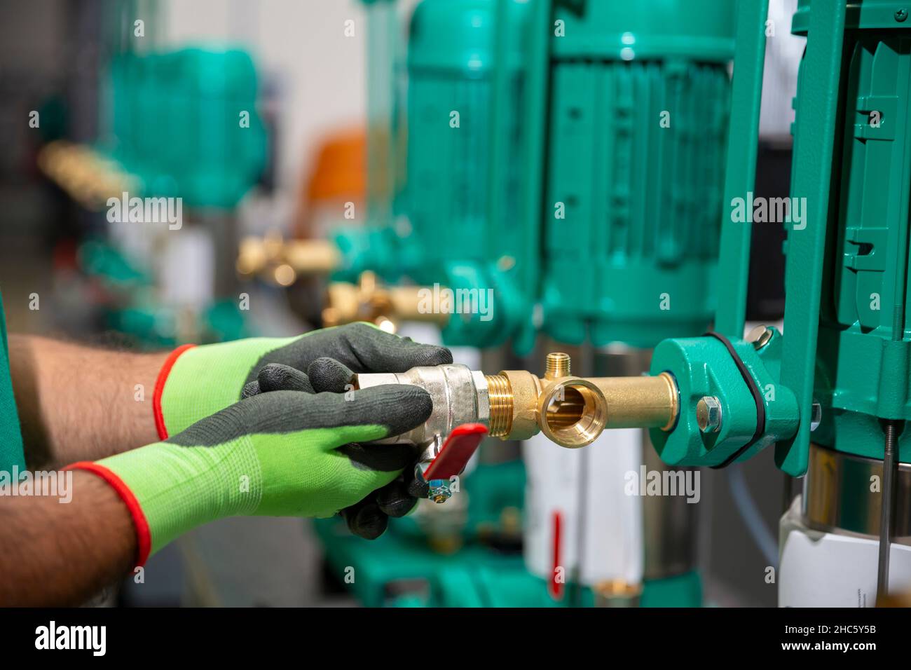 front view factory assembly worker Stock Photo - Alamy
