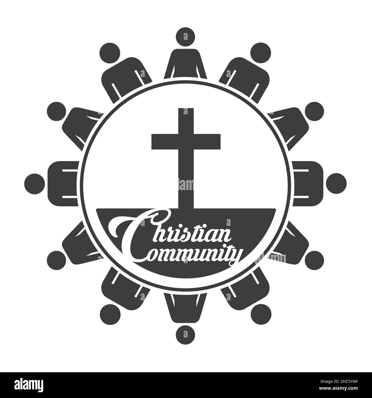 Christian community, association, festival, convention emblem ...