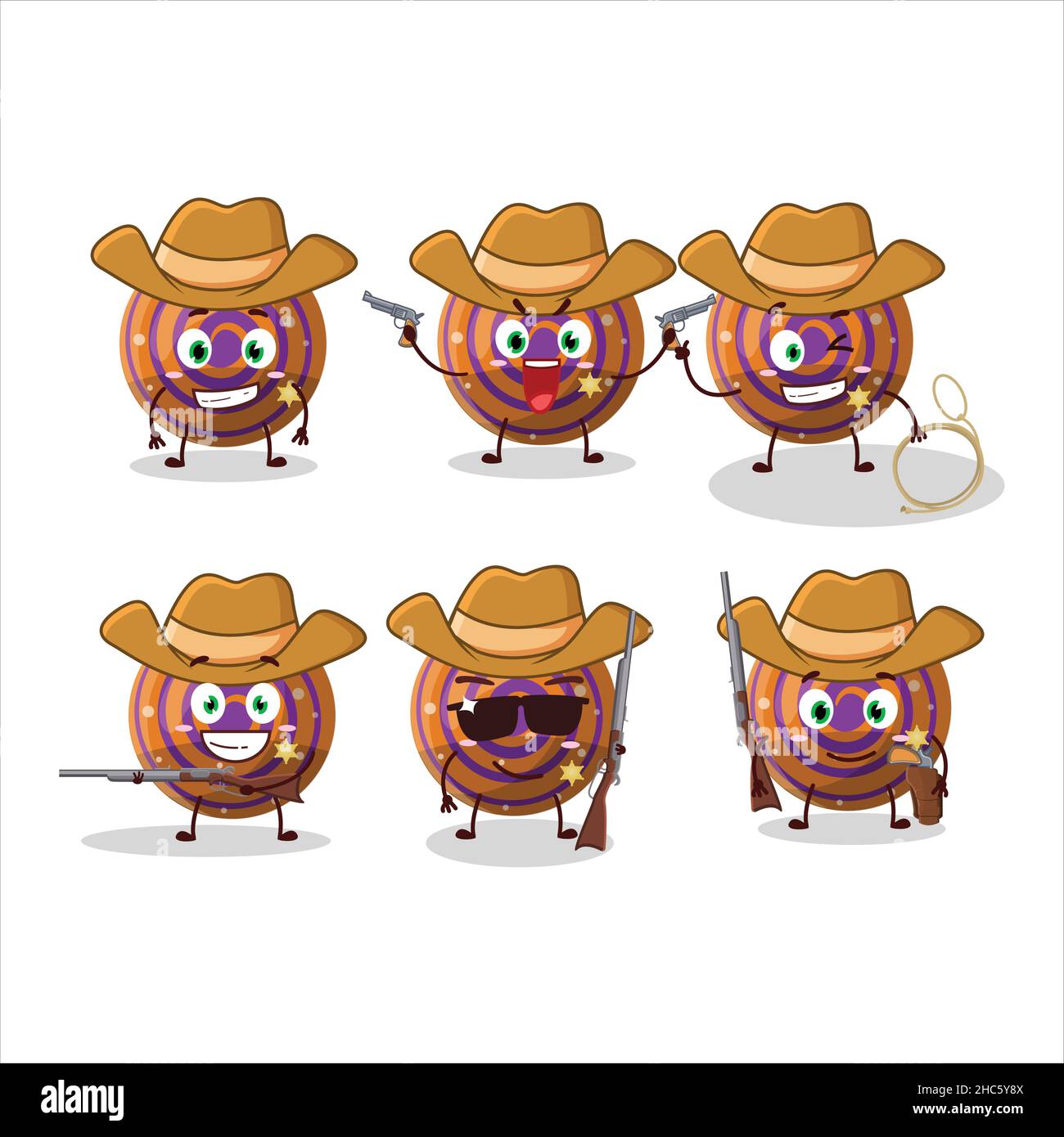 Cool cowboy orange spiral gummy candy cartoon character with a cute hat ...
